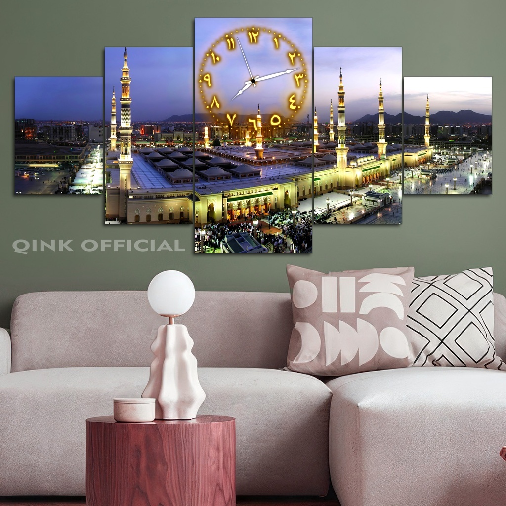 Jual Jam Aesthetic Islami Makkah Madinah 80X40 Multipanel / Qink ...