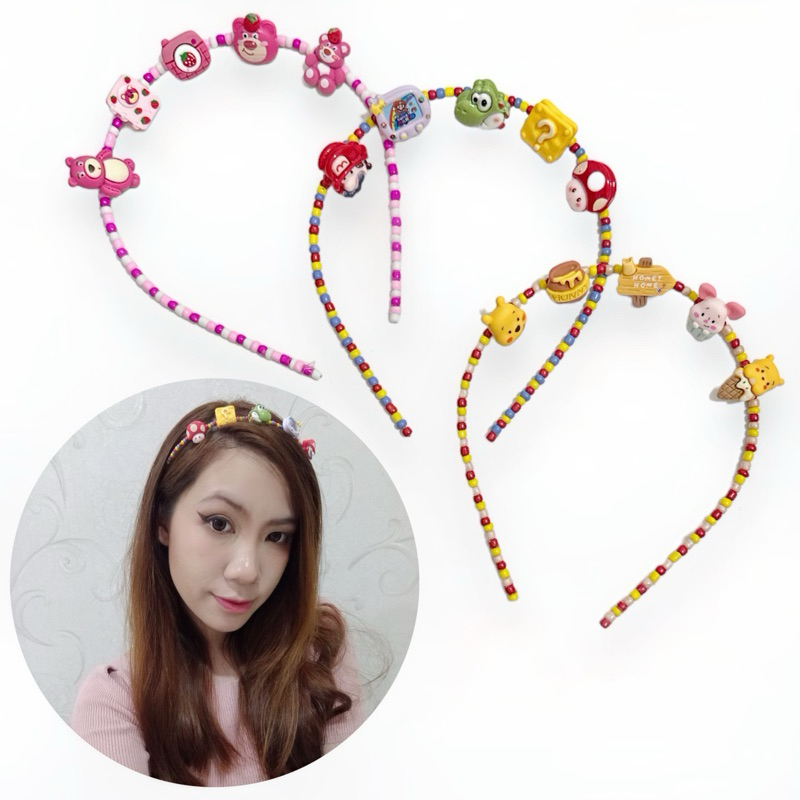 Jual Bando Beads Karakter Kartun Animasi Lotso Mario Winnie the Pooh ...