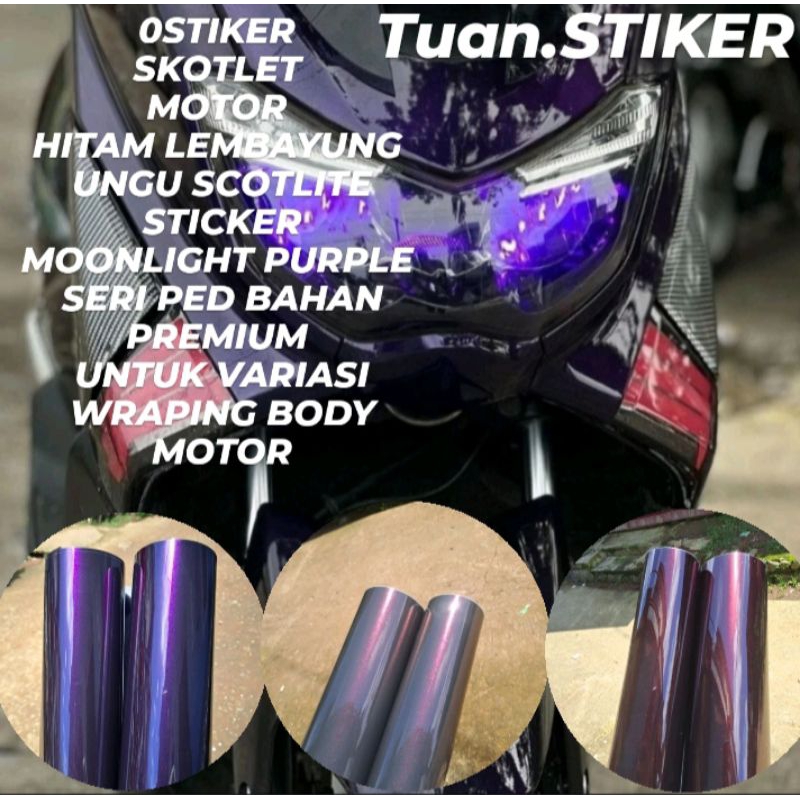 Jual STIKER SKOTLET MOTOR HITAM LEMBAYUNG UNGU SCOTLITE STICKER ...