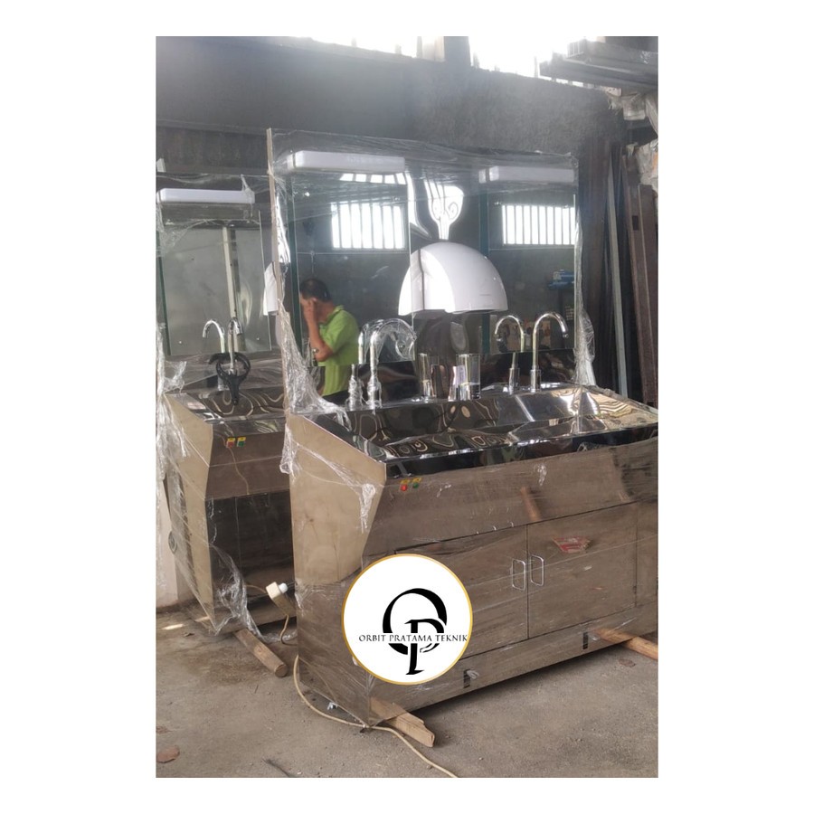 Jual Scrub Station 2 Spout Otomatis Medical Service Sink Laboratorium ...