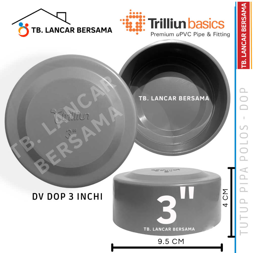 Jual DOP 3 INCHI TRILLIUN DV - TUTUP PIPA POLOS FITTING PVC | Shopee ...