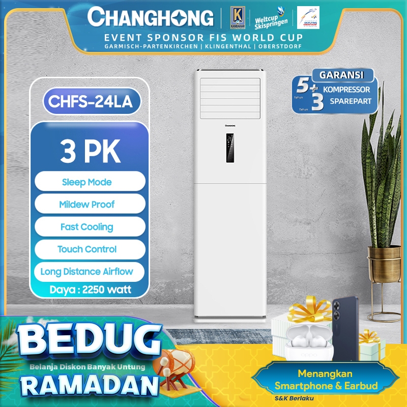 Jual CHANGHONG AC Split Follow Standing Cabinet Machine 3PK - CHFS-24LA [INDOOR + OUTDOOR UNIT ...