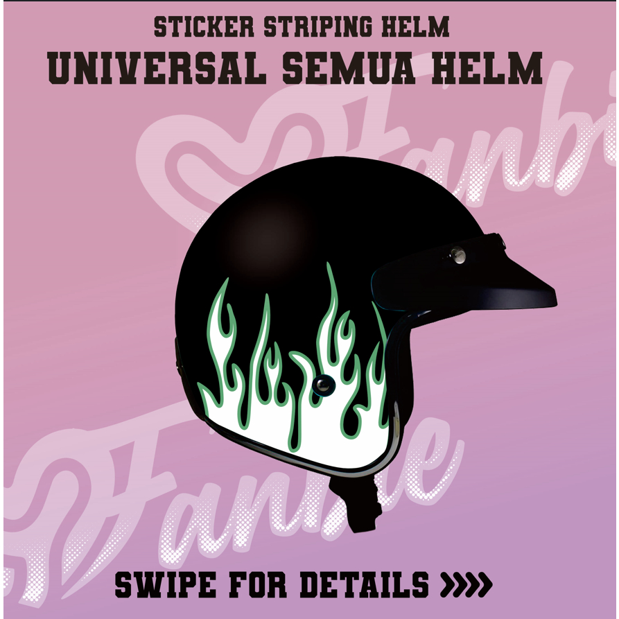 Jual STIKER HELM BOGO STRIPING UNIVERSAL FULL SET MOTIF FIRE HAGA API ...