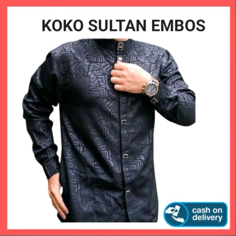 Jual Kemko Koko Sultan Embos Pria Lengan Panjang | Shopee Indonesia