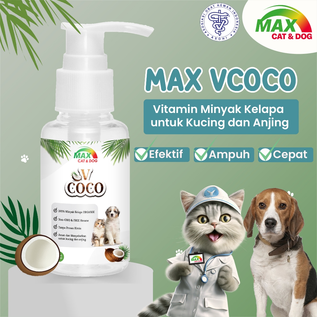 Jual Max Vcoco 70ML | Minyak Kelapa Untuk Kucing dan Anjing | Shopee Indonesia