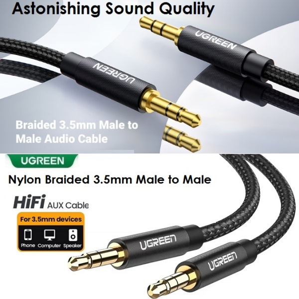Jual Ugreen Audio Kabel AUX Jack 3.5mm Nylon Braided Gold Plated | Shopee Indonesia