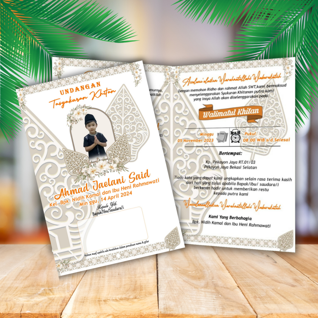 Jual Undangan Sunat/Tasyakuran Khitan Model Wayang harga termurah ...