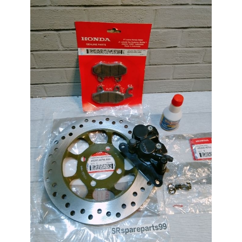 Jual Piringan+Kaliper kepala Babi+Disped kampas rem Cakram depan+ minyak rem Honda Supra x 125 ...