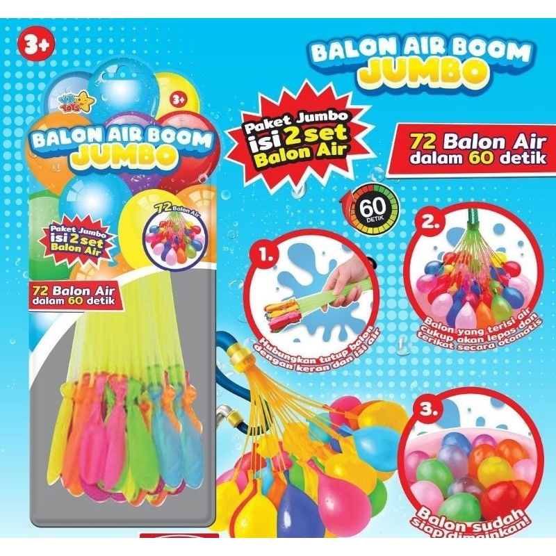 Jual Mainan Anak Balon Air Water Ballon BOOM JUMBO warna warni | Shopee ...