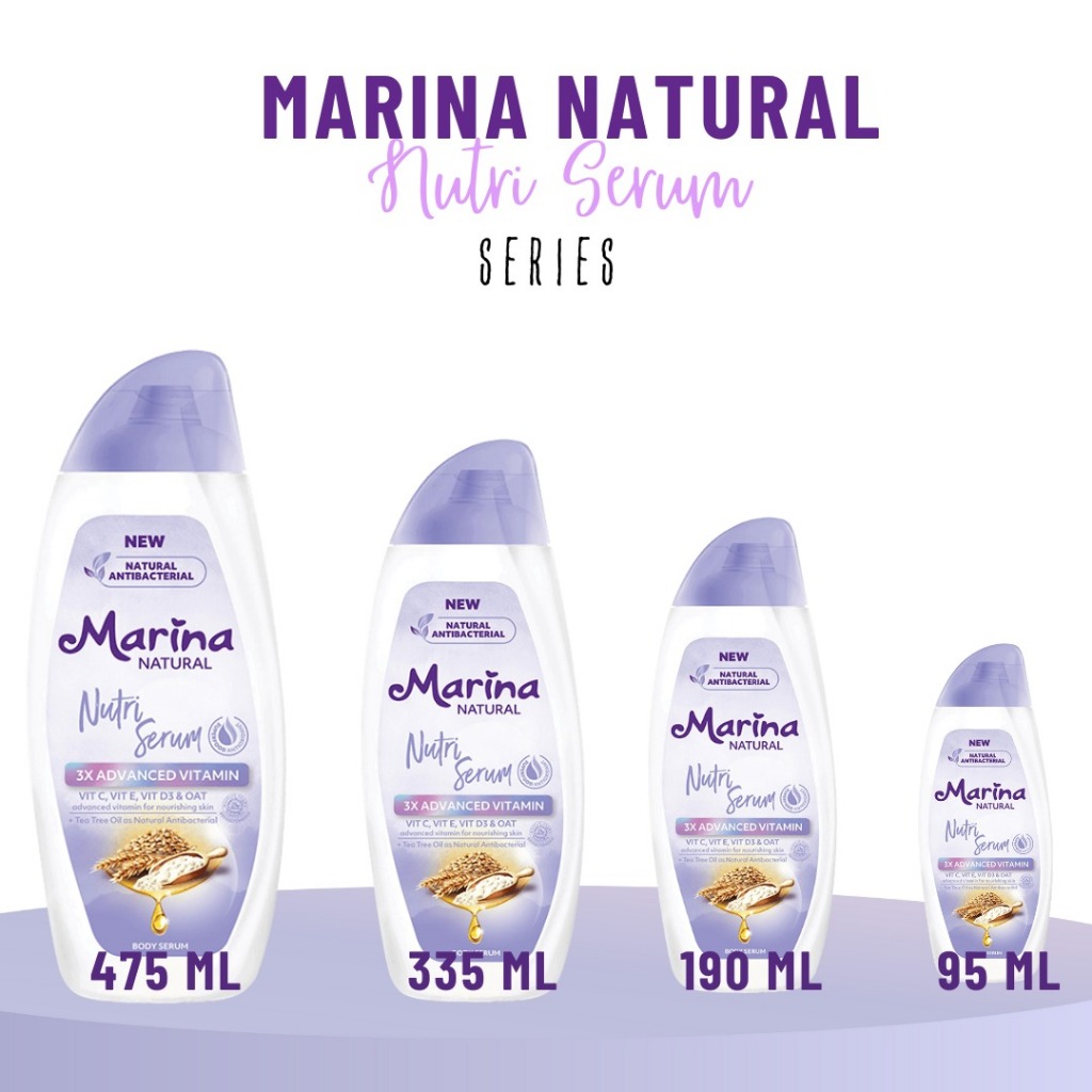 Jual Qeila - Marina Natural Hand and Body Lotion Nutri Serum 475ml, 335ml, 190ml, 95ml | Shopee ...