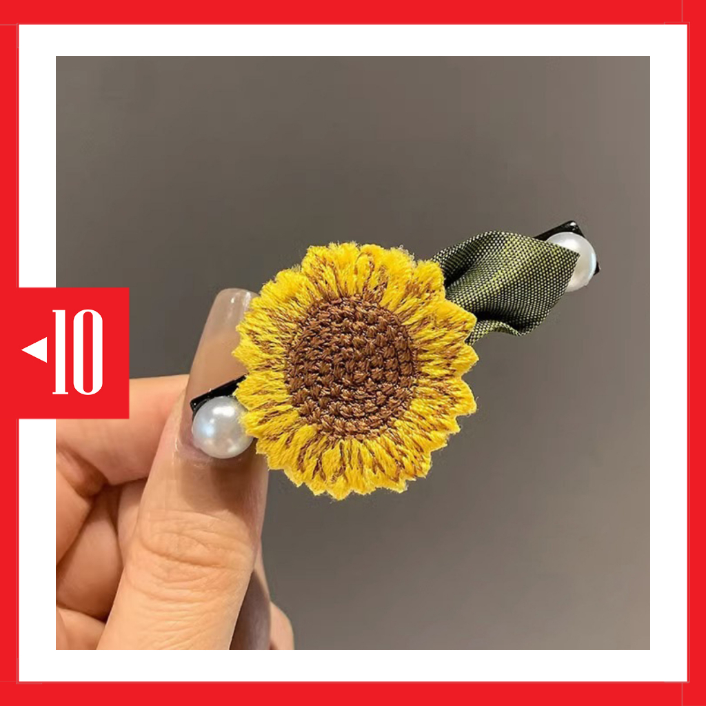 Jual HP-74 jepitan jepit rambut hairpin hair pin sunflower rajut ...