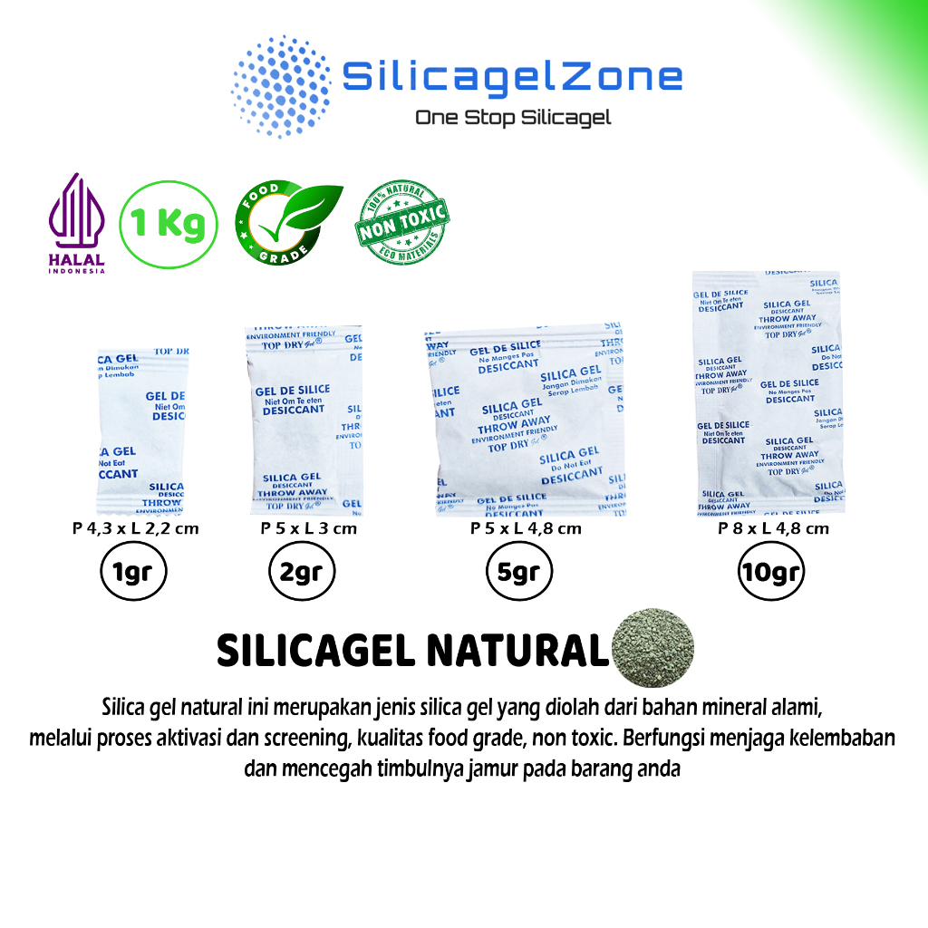 Jual Silica Gel Natural / Silika Gel Natural 1Kg TERMURAH FOOD GRADE ...