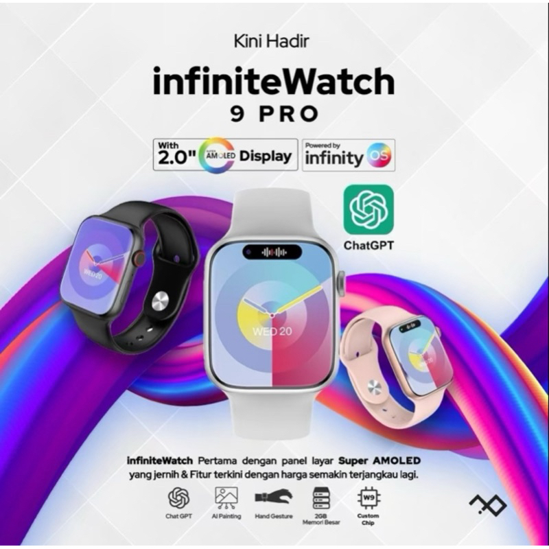 Jual infinite watch 9 Pro with 2.0” HD AMOLED Display | Shopee Indonesia