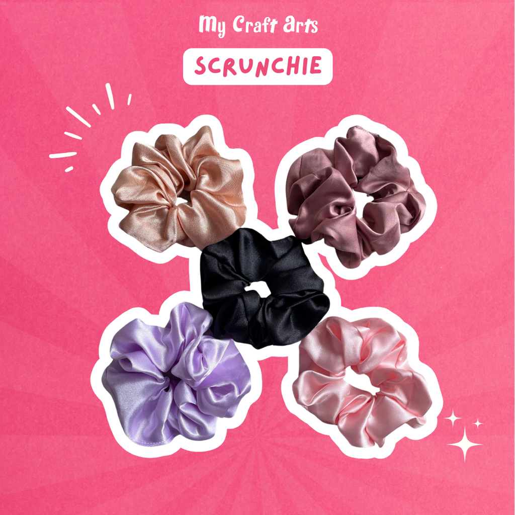 Jual Scrunchie - Ikat Rambut Cepol Satin Lembut Anti Pusing - My Craft ...