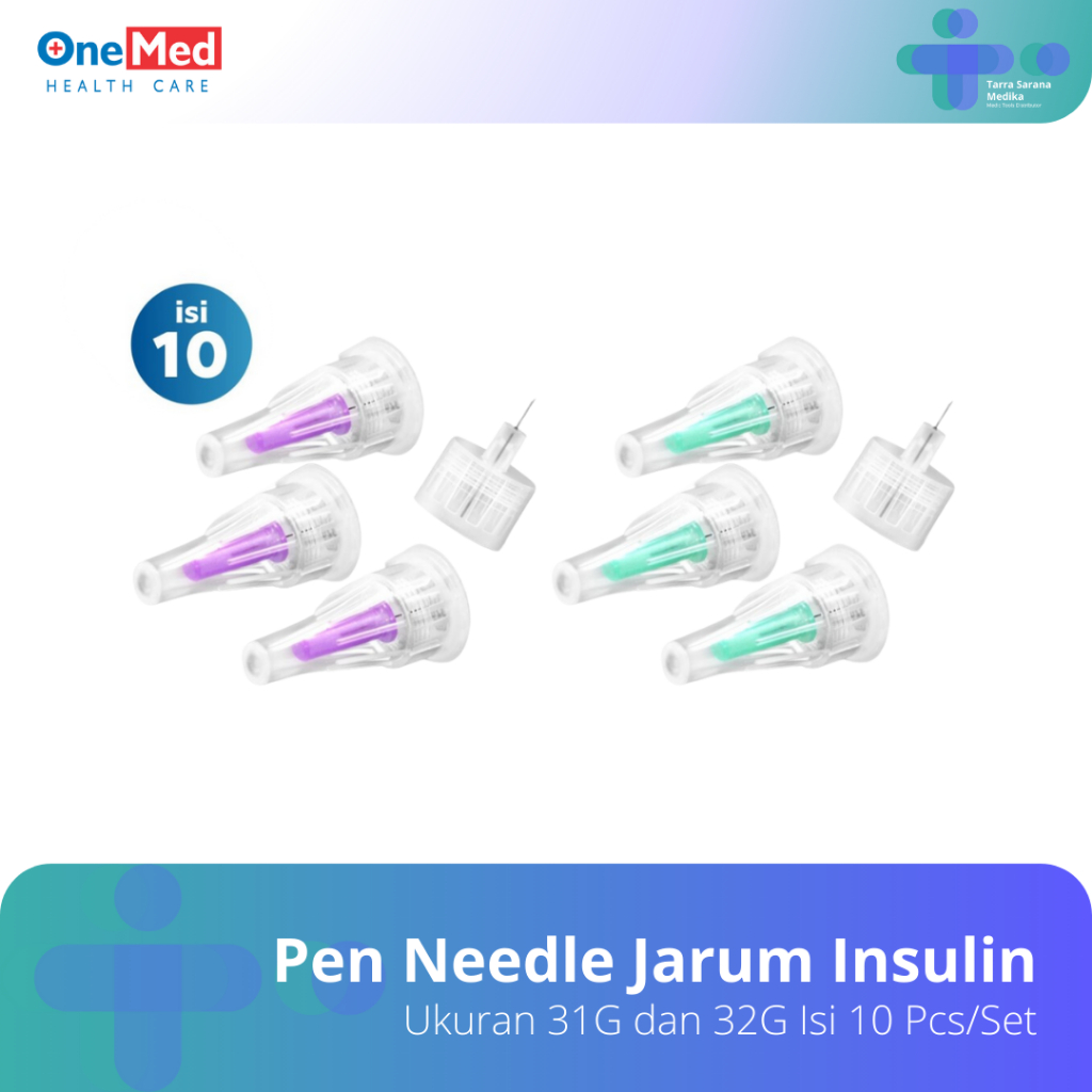 Jual OneMed Pen Needle Jarum Insulin 31G dan 32G Isi 10 Pcs/Set ...