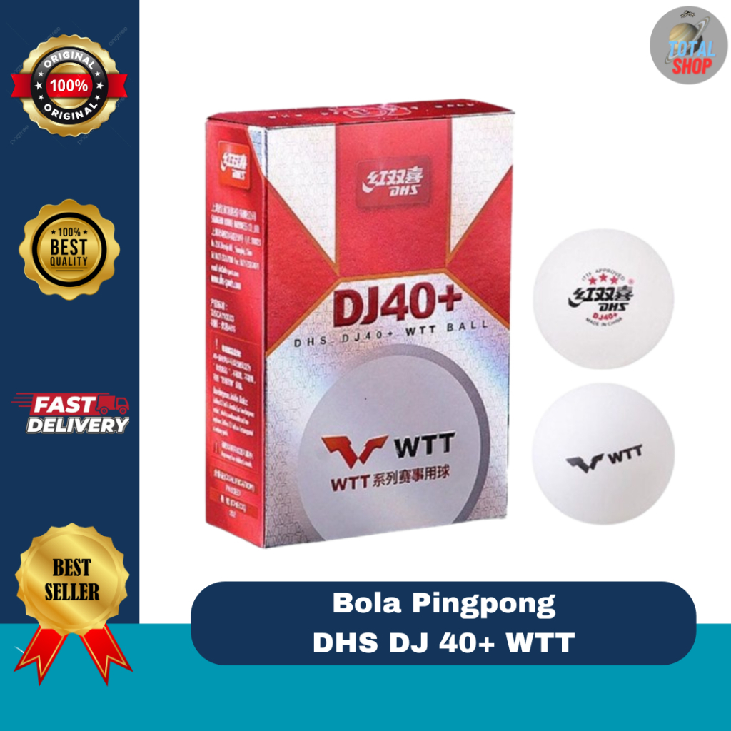 Jual Bola Pingpong DHS WTT 3-Star DJ40+ - Bola Tenis Meja DHS DJ40+ WTT isi 6 PCS | Shopee Indonesia