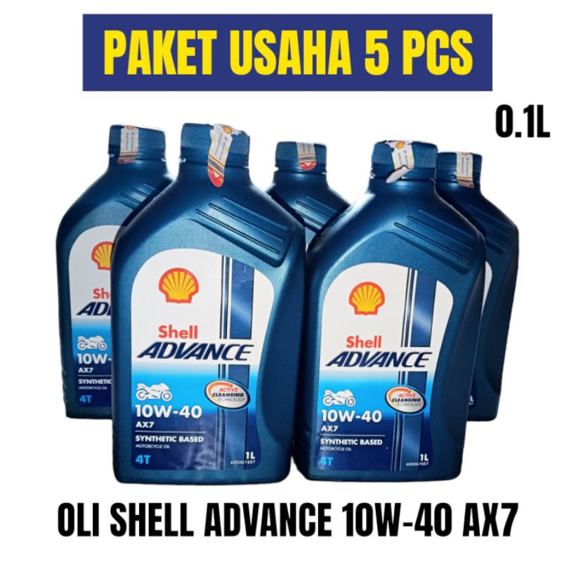 Jual PAKET USAHA 5 PCS OLI SHELL ADVANCE 10W-40 AX7 1L | Shopee Indonesia