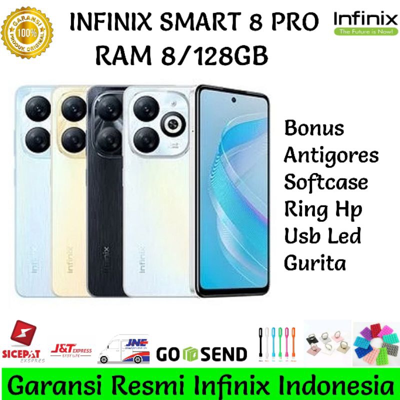 Jual INFINIX SMART 8 PRO 8/128GB GARANSI RESMI INFINIX INDONESIA | Shopee Indonesia