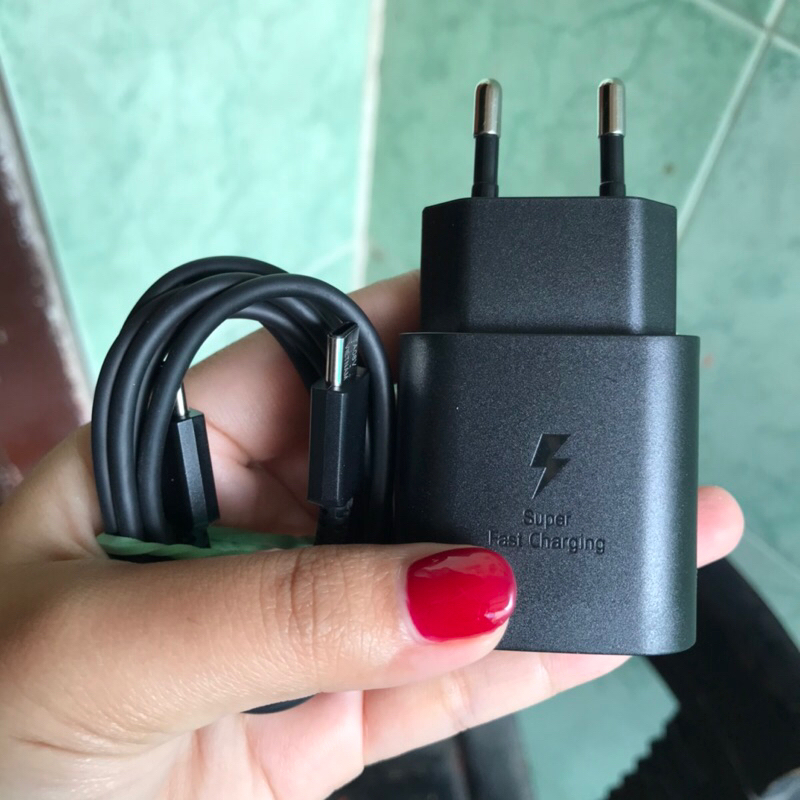 Jual Charger Samsung A55 5G 25Watt USB C TO C ORI 100% | Shopee Indonesia
