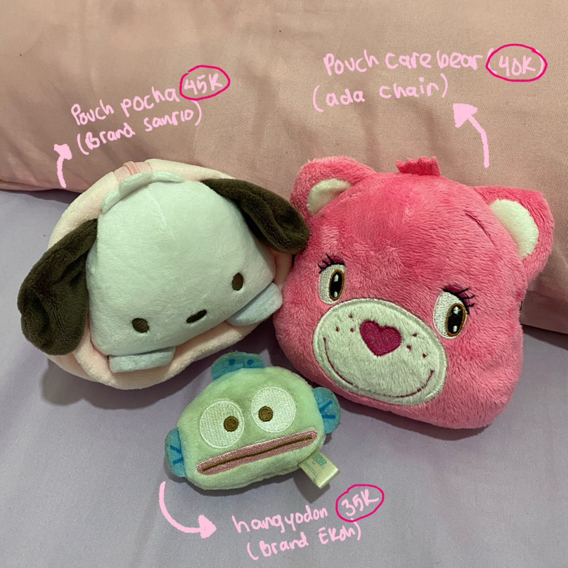 Jual pouch pochacoo | pouch care bear | plushie hangyodon | Shopee ...