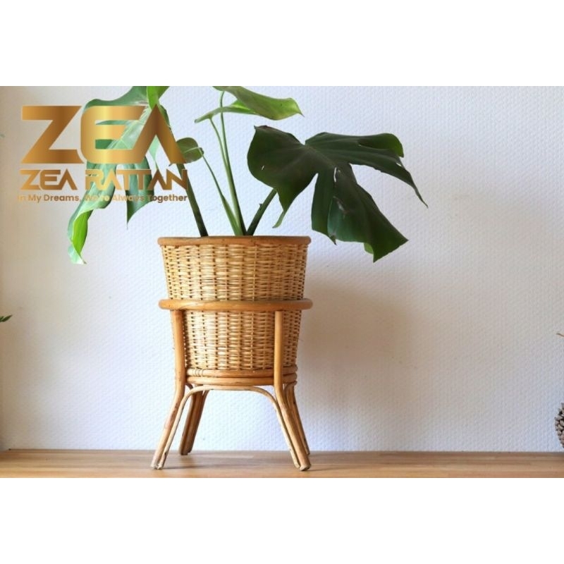 Jual Standing Pot Bunga Rotan Alami Minimalis | Shopee Indonesia