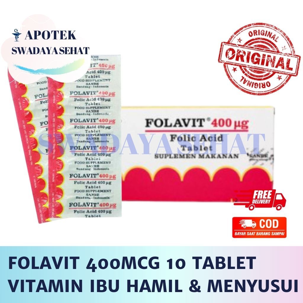 Jual FOLAVIT 400 MCG Strip Vitamin Asam Folat - Suplemen Ibu Hamil dan ...