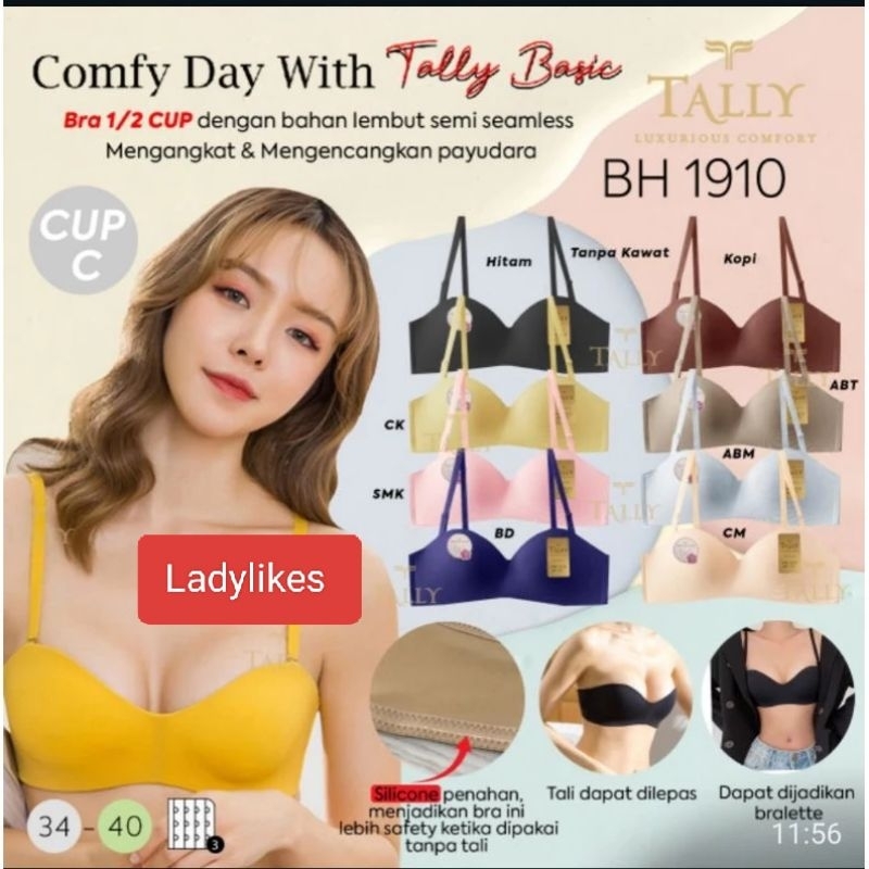 Jual Tally Bra Tanpa Kawat bh 1910 Cup setengah | Shopee Indonesia