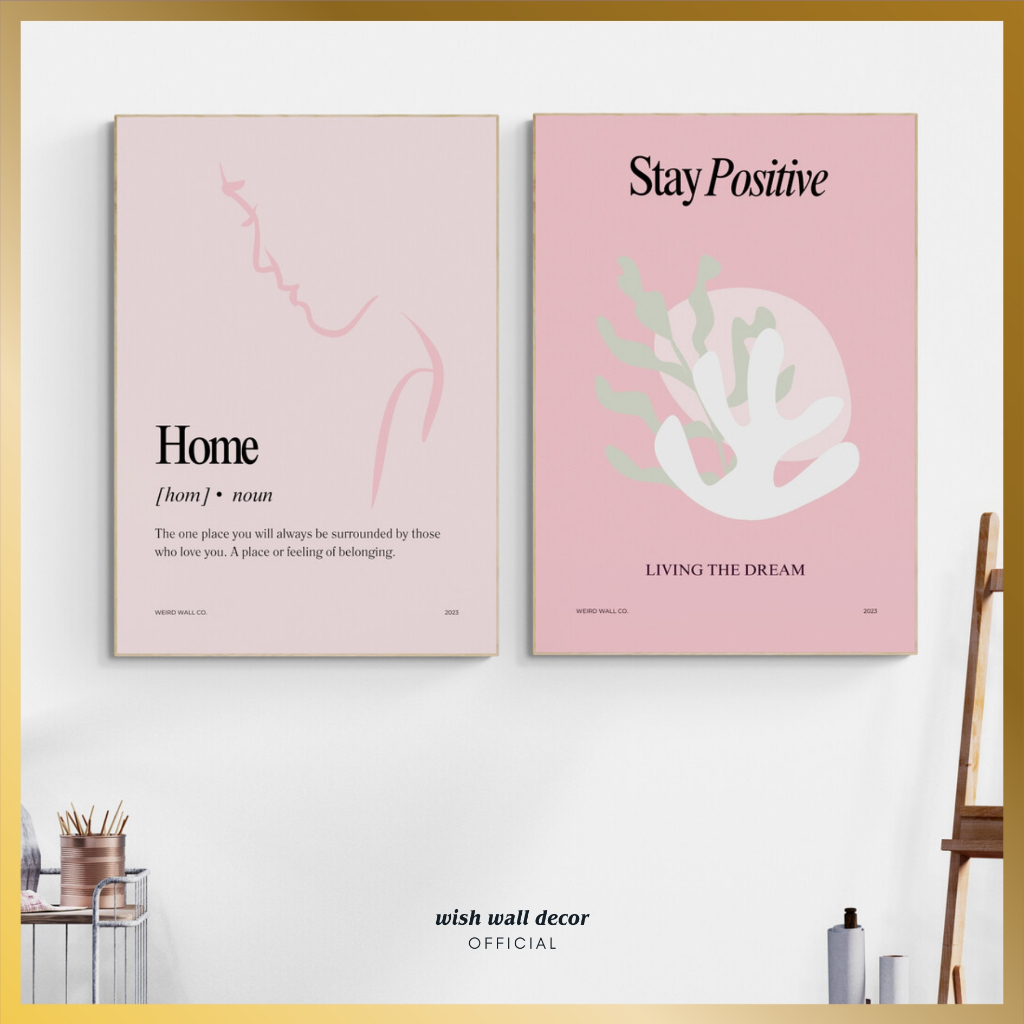 Jual Wall Arts Printing 20x29 cm Pink Pastel - Hiasan Dinding Gantung ...