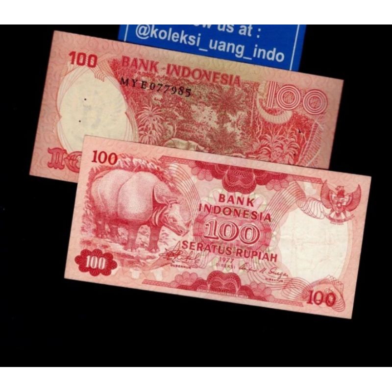 Jual uang kuno indonesia 100 badak 1977 asli bekas edar | Shopee Indonesia