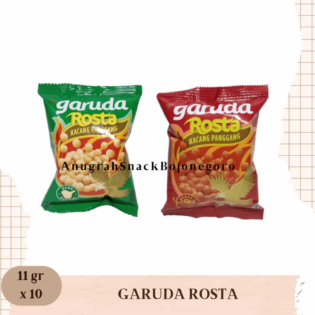 Jual Garuda Rosta Kacang Panggang Renceng 11gr x 10 (Bawang / Pedas ...