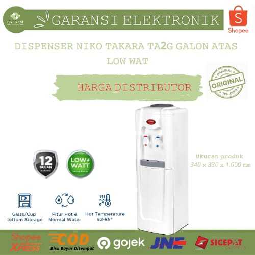 Jual NIKO DISPENSER GALON ATAS STANDING TAKARA TA-2G 2 KRAN (PANAS ...