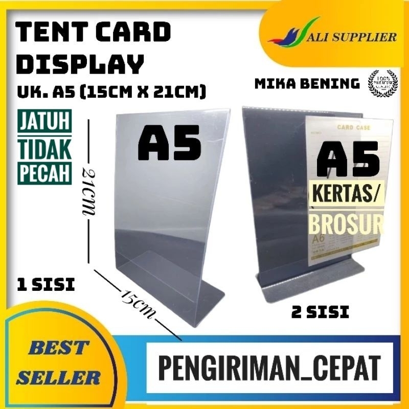 Jual MIKA TENT CARD A5 / TEMPAT BROSUR A5 / BUKAN AKRILIK A5 / STAND ...