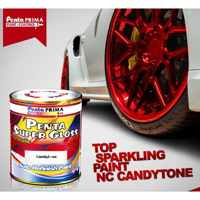 Jual Cat Candy Tone Red Penta Super Gloss NC Metallic Merah Candy Tone ...