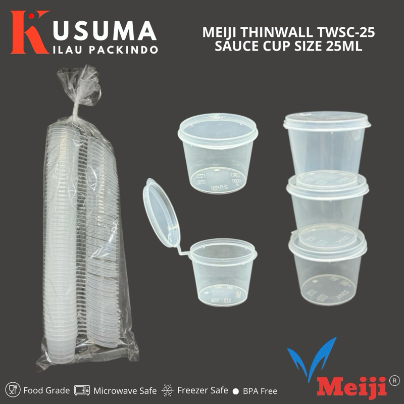 Jual MEIJI THINWALL SAUCE CUP 25ML, 50ML ISI 50PCS PER PACK TUTUP ...