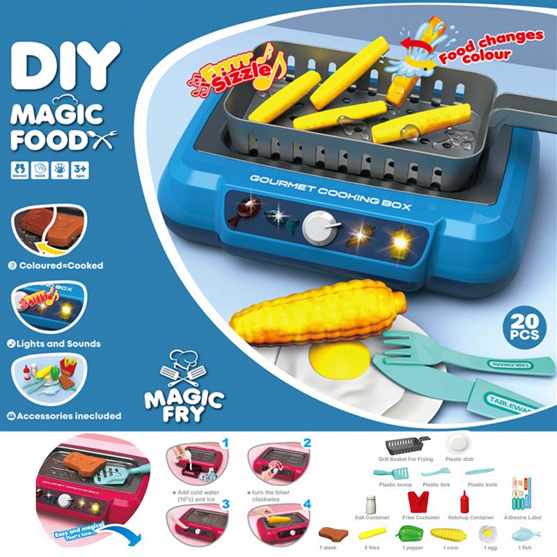 Jual HOME RUMAH Mainan ANAK DIY Magic FOOD Fry Kitchen Set Makanan ...