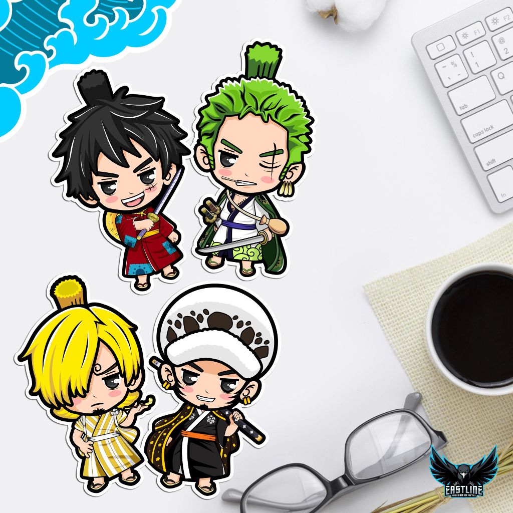 Jual Stiker One Piece Karakter Anime Lucu Chibi Wano Bahan Vinyl ...