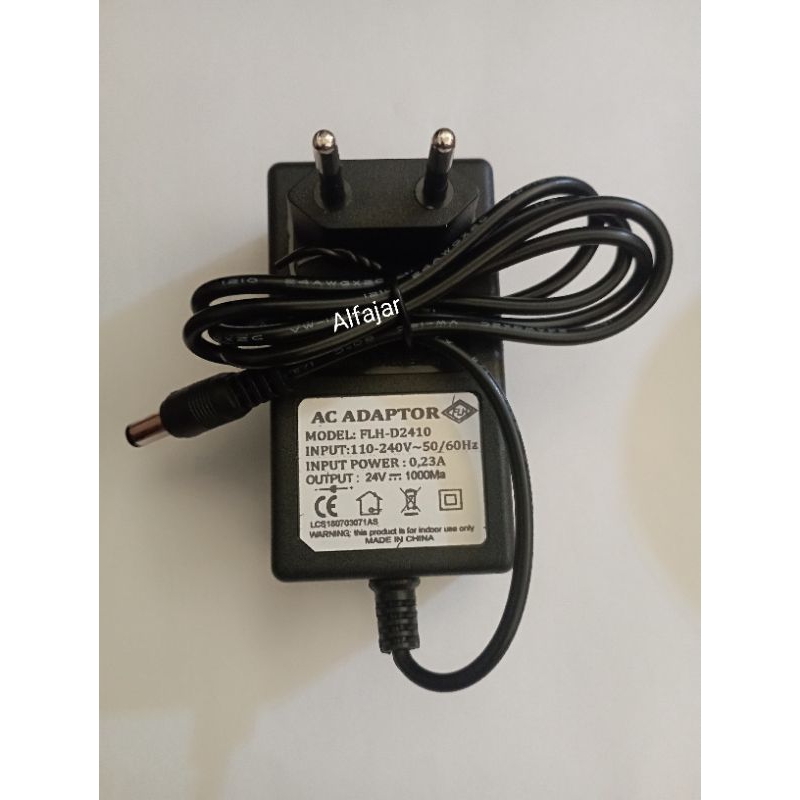 Jual Adaptor Charger Mainan Mobil Mobilan Aki 24V 1000mA FLH-D2410 ...