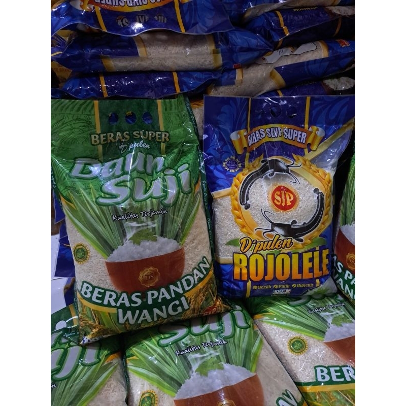 Jual Beras Daun Suji & Raja Lele 5L Premium | Shopee Indonesia