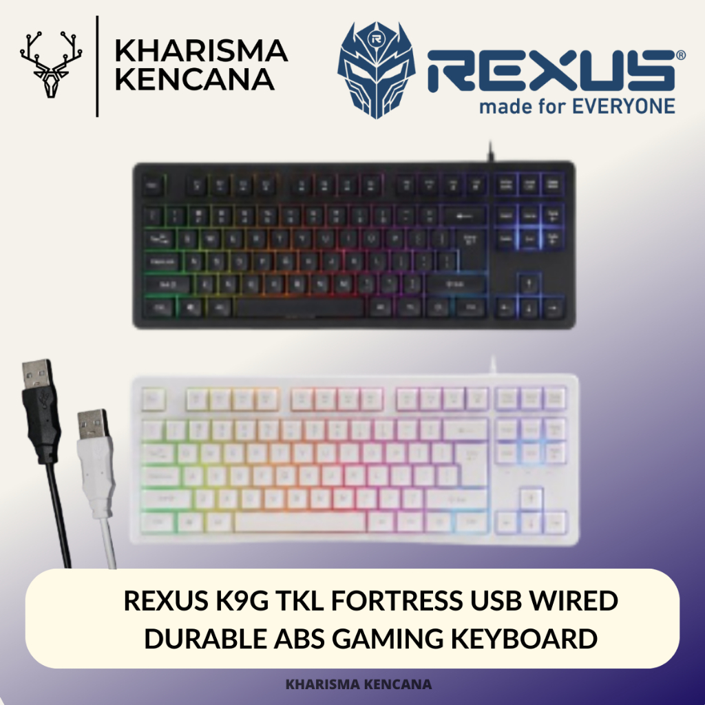 Jual REXUS K9G TKL FORTRESS USB WIRED DURABLE ABS GAMING KEYBOARD ...