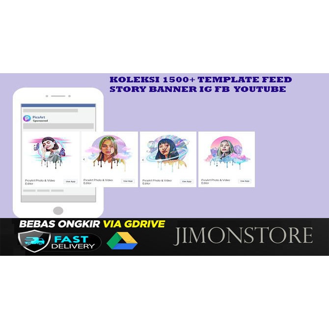Jual Koleksi 1500+ Template Feed Story Banner IG FB Youtube Instagram ...