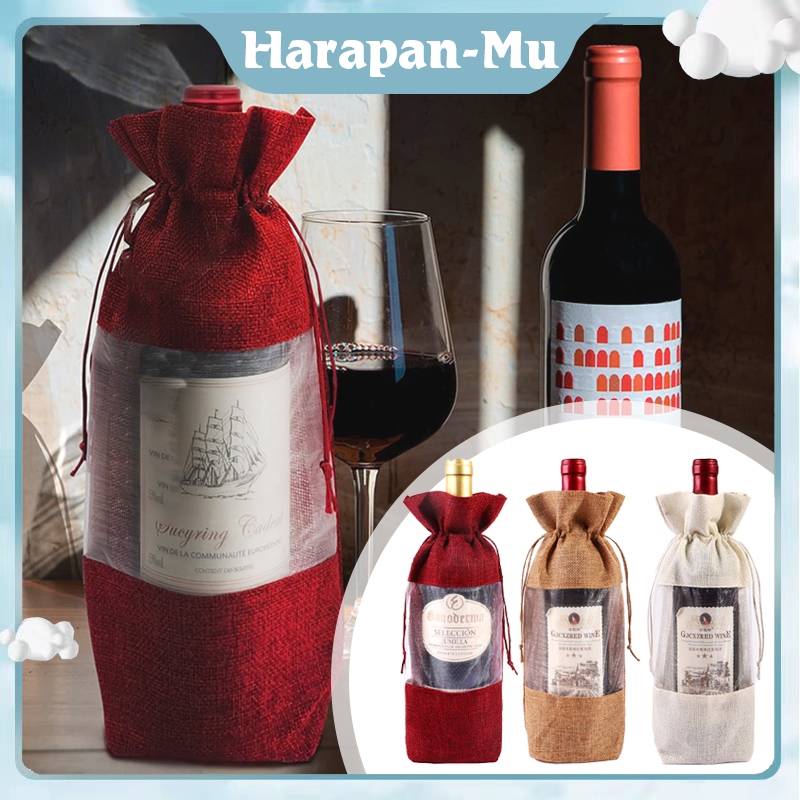 Jual Kantong Botol Wine Universal Tas Hadiah Anggur Merah Dengan Desain ...