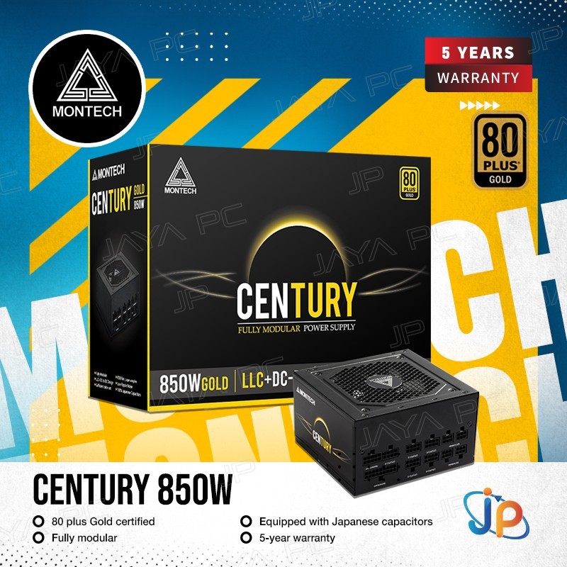 Jual Montech Century 850W PSU - Power Supply 850 Watt 80+ Gold Full Modular | Shopee Indonesia