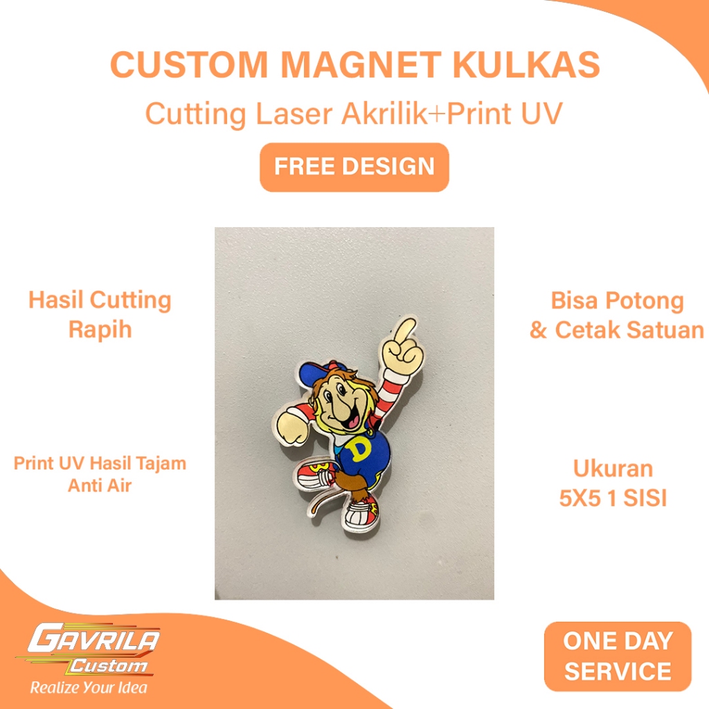 Jual Custom Magnet / Tempelan Kulkas Akrilik Print Uv 5x5 Cm Gambar ...