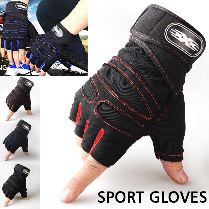Jual Sarung Tangan Sport Gym Glove Half Finger Anti Slip Training Bodybuilding Fitness Angkat ...