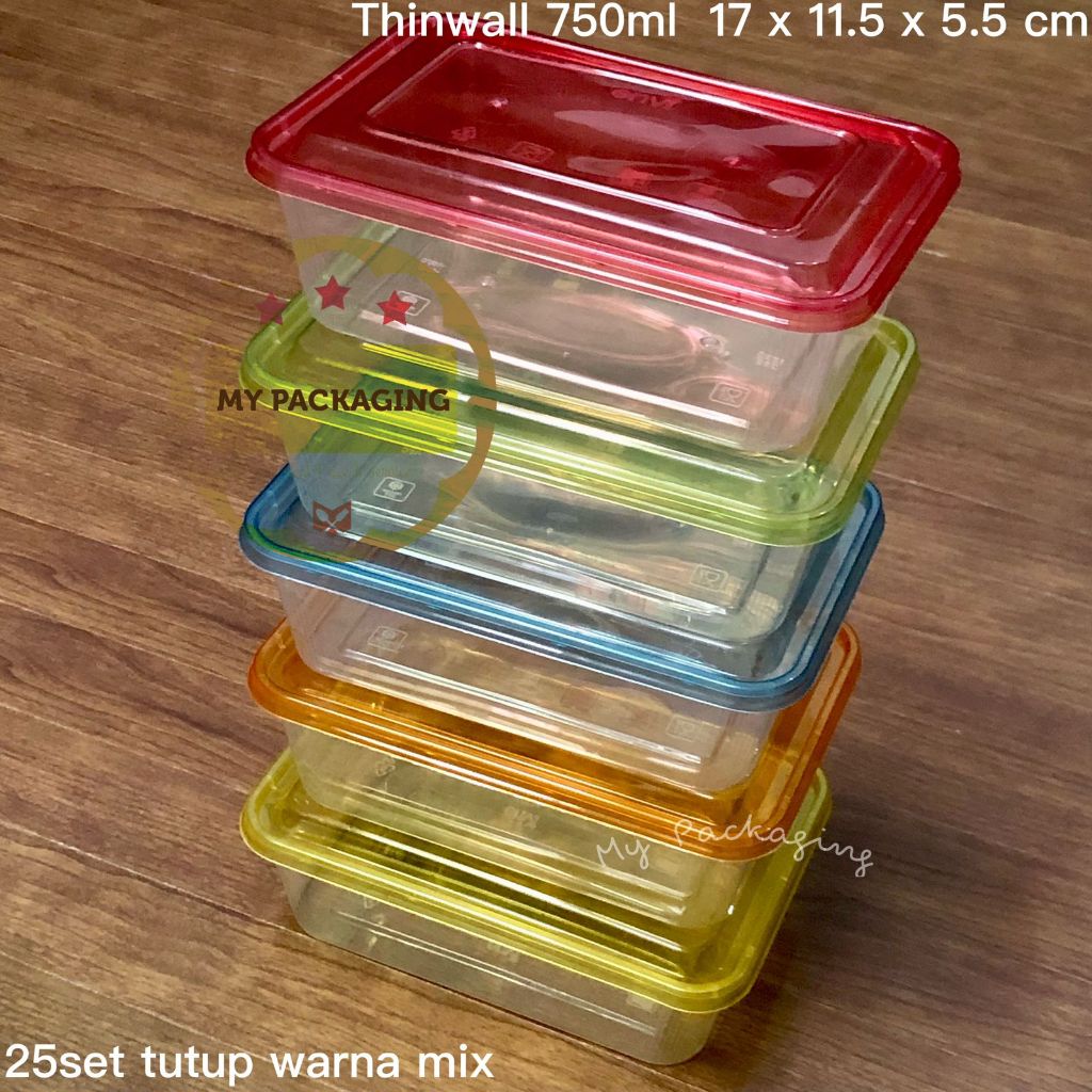 Jual Kotak Makan Microwave / food box / wadah plastik 500ml 650ml 750ml 1000ml 1500ml 2000ml ...