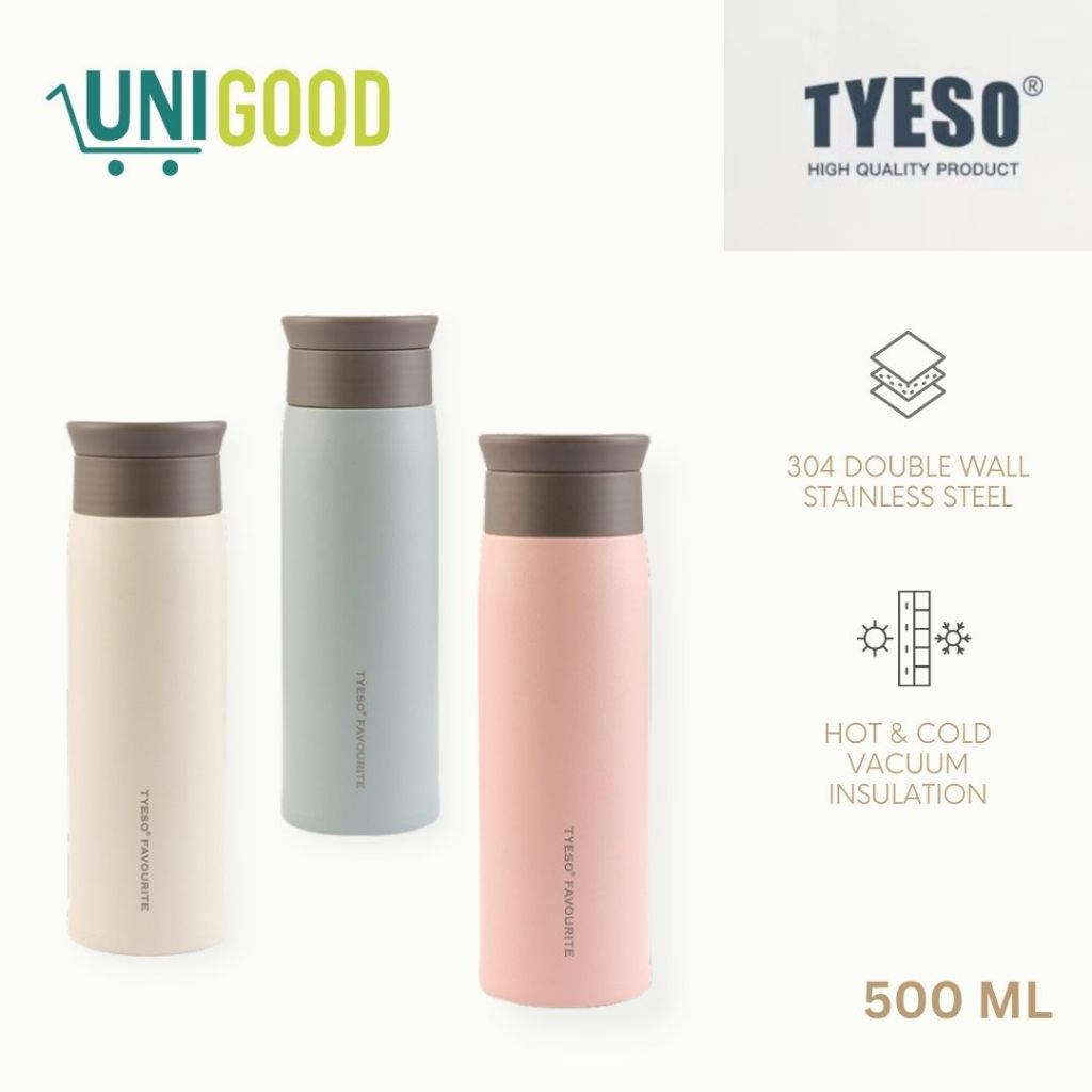 Jual TYESO Original Slimlite Botol Minum Termos Vacuum Insulated Bottle 500ml | Shopee Indonesia