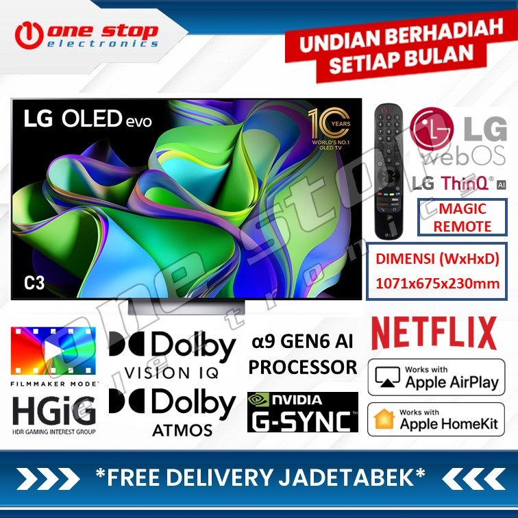 Jual LG OLED48C3 4K OLED evo AI ThinQ Smart TV 48 Inch OLED48C3PSA ...