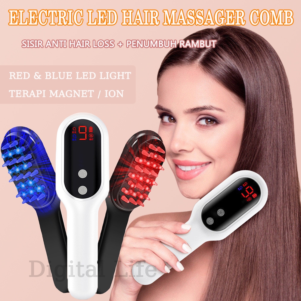 Jual Electric LED Hair massager comb sisir anti hair loss penumbuh ...