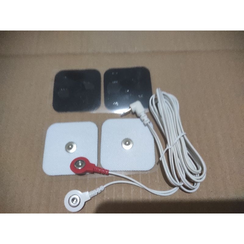 Jual 4 Buah Elektroda Pad Tens Dan 1 Kabel 2 arah Fisioterapi Plug Gel ...