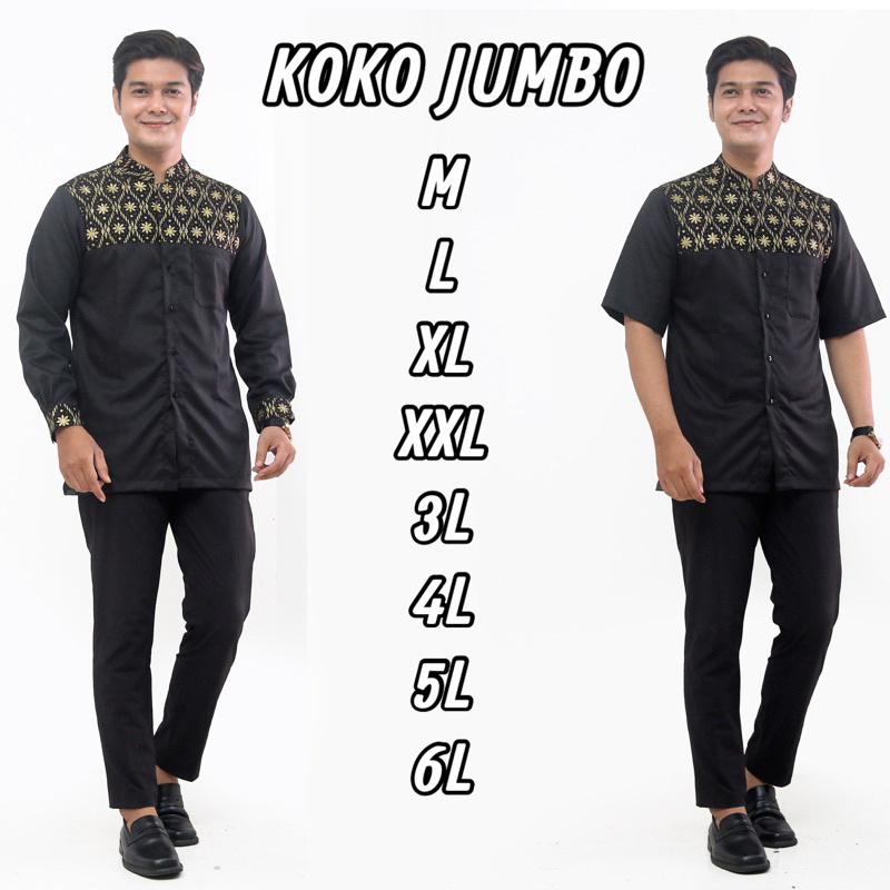 Jual BAJU KOKO JUMBO BIG SIZE BAHAN KATUN UKURAN M L XL XXL 3L 4L 5L 6L ...